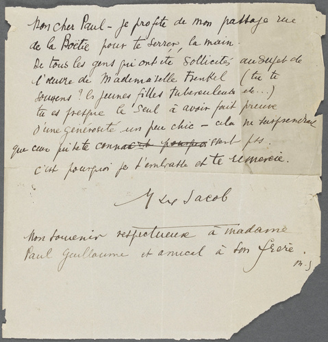 Correspondance manuscrite : Max Jacob à Paul Guillaume - Max Cyprien ...