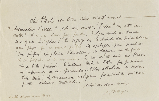 Correspondance manuscrite : Max Jacob à Paul Guillaume - Max Cyprien ...