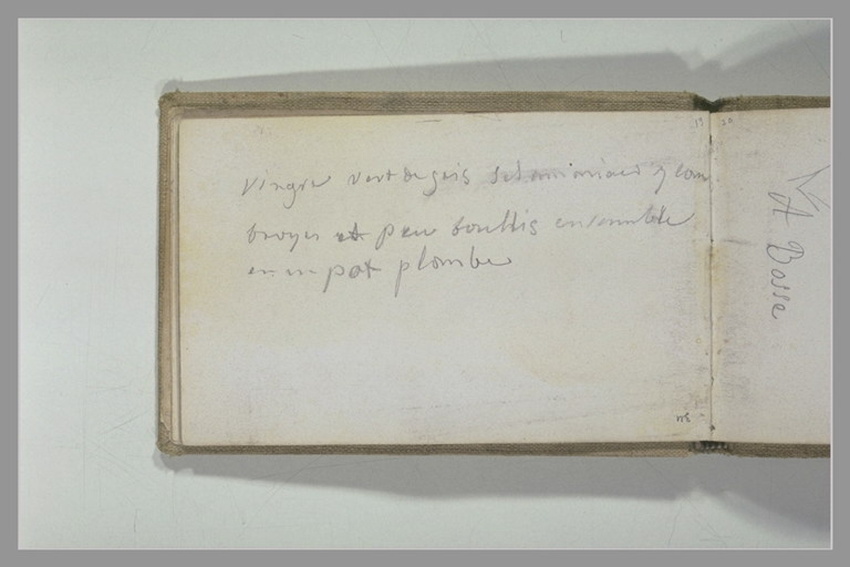 Annotations manuscrites - Mariano Fortuny y Marsal | Musée d'Orsay