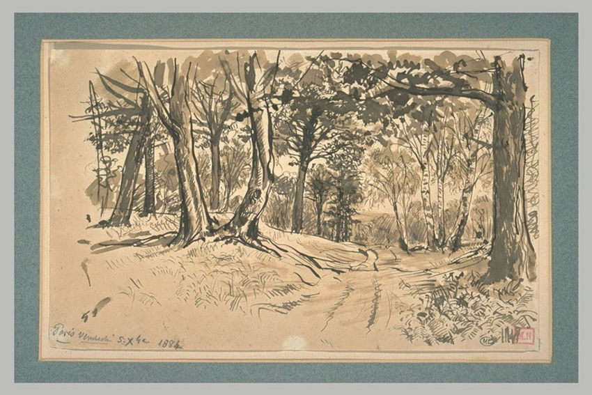 Vue d'un sous bois - Ernest Meissonier | Musée d'Orsay