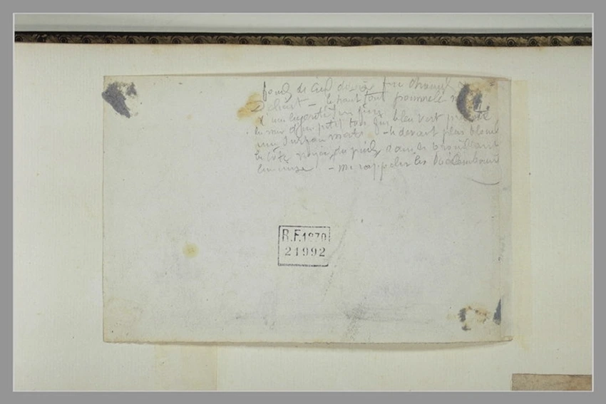 Annotations manuscrites - Eugène Boudin | Musée d'Orsay