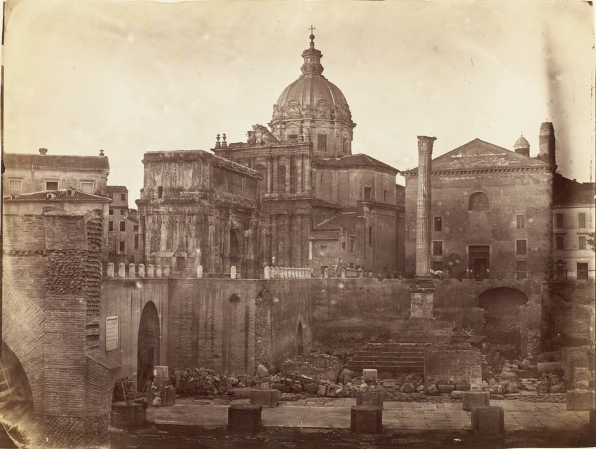 La Colonne de Phocas et l'arc de Septime Sévère sur le Forum et l ...
