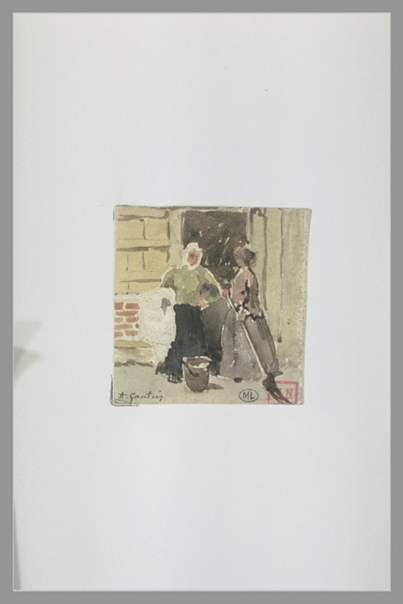 Deux femmes devant une porte - Amand Gautier | Musée d'Orsay