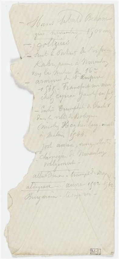 Annotations manuscrites - William Bouguereau | Musée d'Orsay