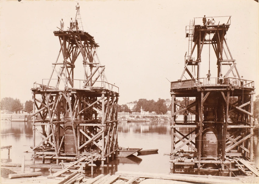 Pile d'un pont en construction - Anonyme | Musée d'Orsay