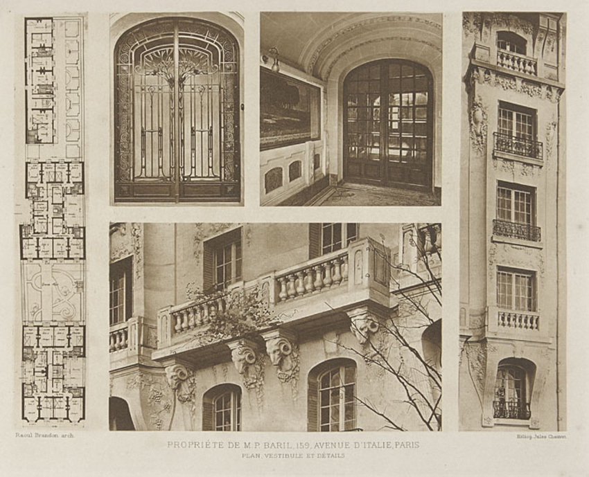 Immeuble, 159 avenue d'Italie, Paris 13e ; propriété de M. P. Baril ...