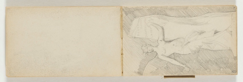 Projet pour une scuplture (reprise du croquis précédent) : figure ...