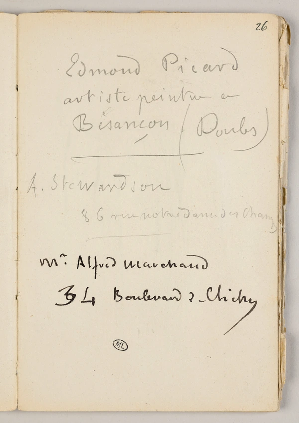 Annotations manuscrites - Henri Chapu | Musée d'Orsay