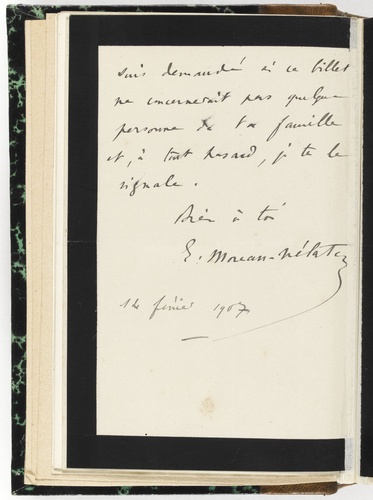 14 février 1907, sans lieu, à Louis de Launay - Etienne Moreau-Nélaton ...