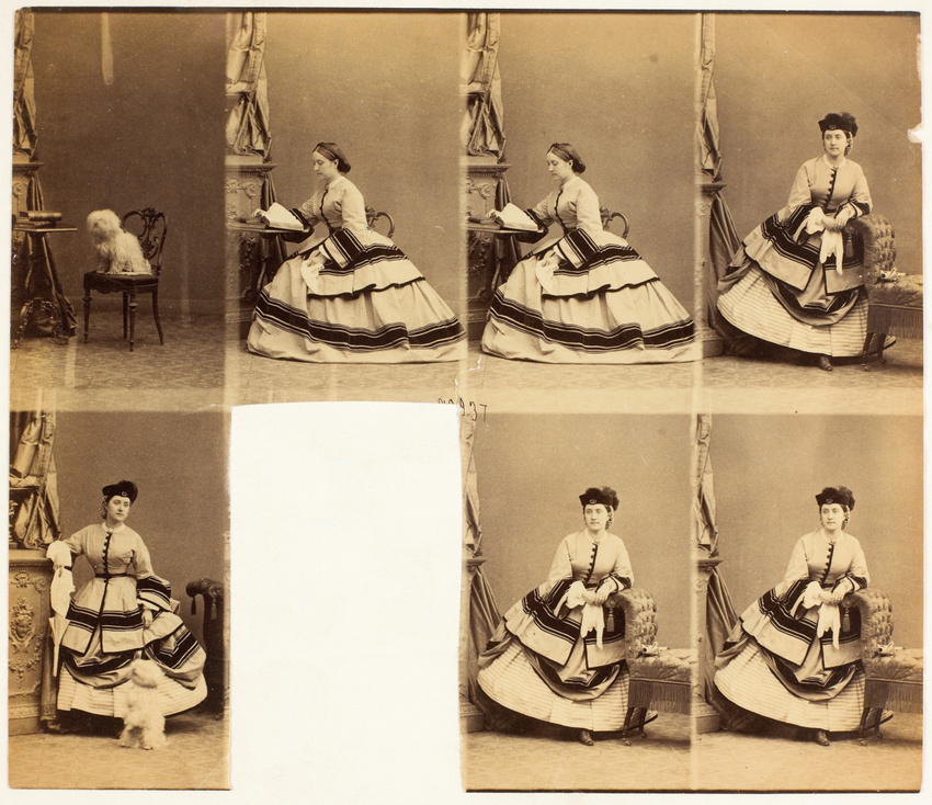 Lady Proby et un chien en sept poses, six de madame et une du chien ...